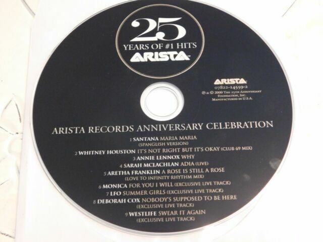25 Years of #1 Hits Arista Records Anniversary Celebration CD USA 2000 ...