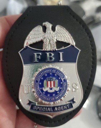 FBI Movies Prop Badge With Genuine Leather Holder And Chain. | eBay