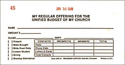 Offering Envelope-My Regular Offering w/Revised Records System (Bill ...