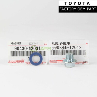 GENUINE TOYOTA LEXUS ENGINE OIL DRAIN PLUG GASKET OEM 90341-12012 90430 ...