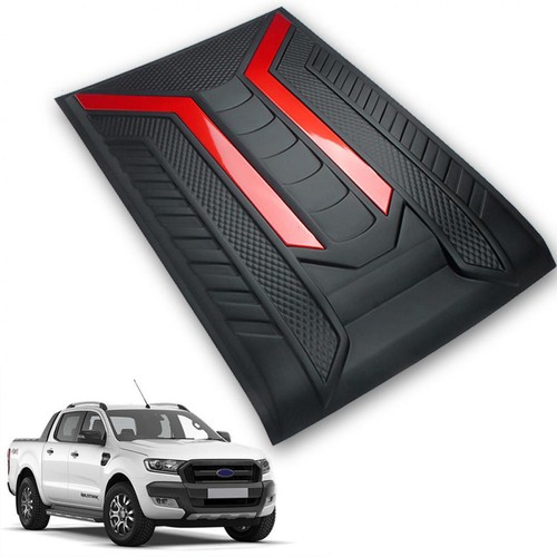 Fit 2015-2018 Ford Ranger Front Hood Scoop Bonnet Black Red Cover Trim ...