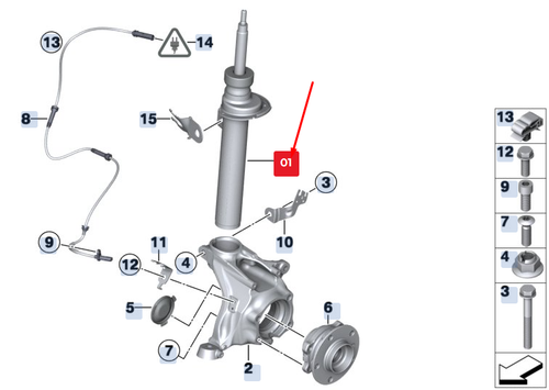 Amortisseur avant gauche BMW X3 F25 31316796417 6796417 NOUVEAU ORIGINE ...