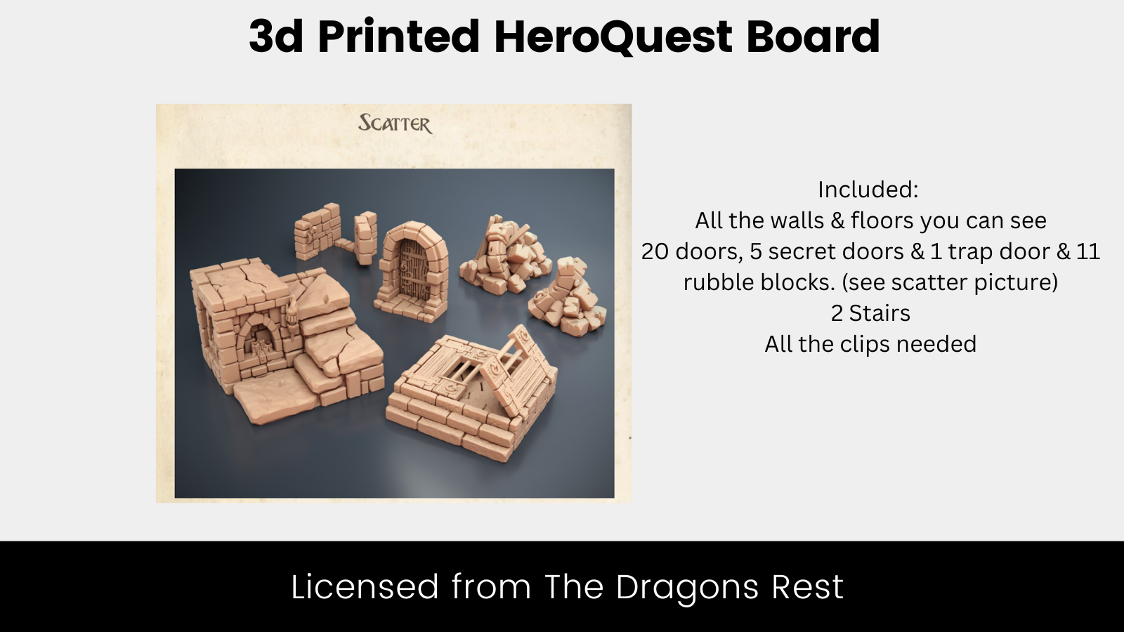3D Printed HeroQuest Game Board - Dragons Rest | eBay