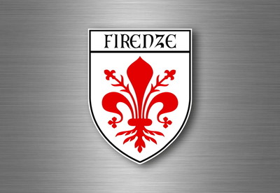 Sticker decal souvenir car coat of arms shield city flag florence italy ...