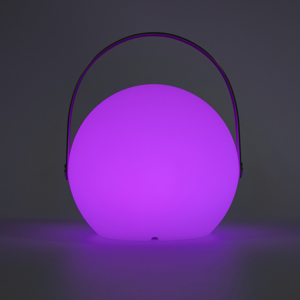 LED Table Lamp Sphere Dimmable w/ Handle Remote Control USB Battery ...