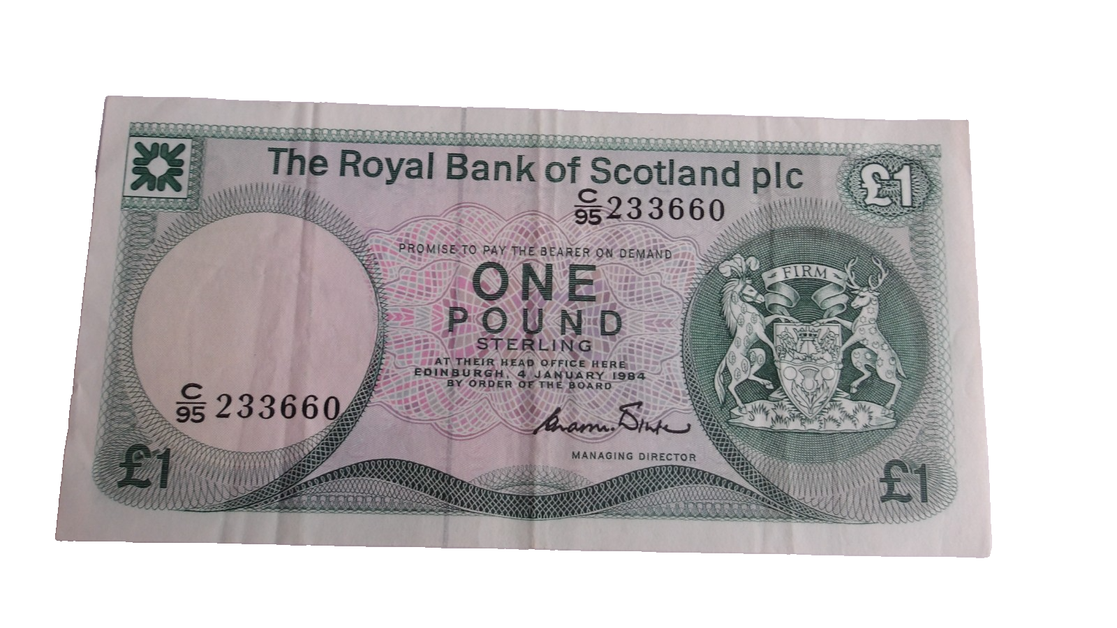 Royal Bank Of Scotland One Pound Banknote - Late 1980's (I think) | eBay UK
