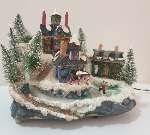 Vintage Avon? Fibre Optic Light up Tabletop Christmas Village w Box | eBay