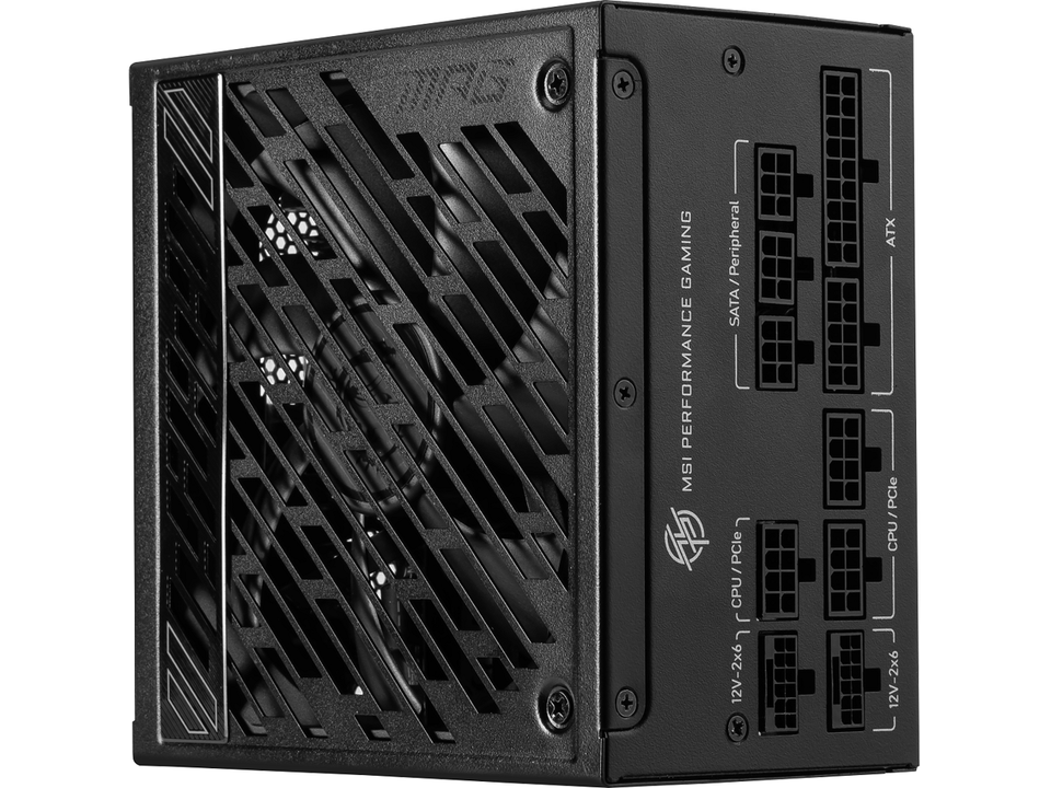 MSI - MPG A1000GS PCIE5, 80+ Gold Full Modular Gaming PSU, Dual 12V-2x6 ...