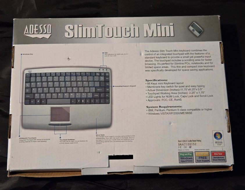 Adesso Wired Mini Touchpad USB Keyboard AKB-410US - VG-Tested | eBay