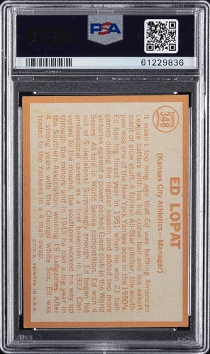 1964 TOPPS #348 ED LOPAT PSA 6 | eBay