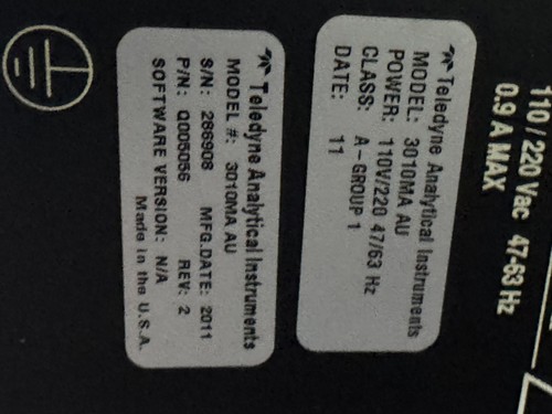 New TELEDYNE ANALYTICAL 3010MA PERCENT OXYGEN ANALYSER | eBay