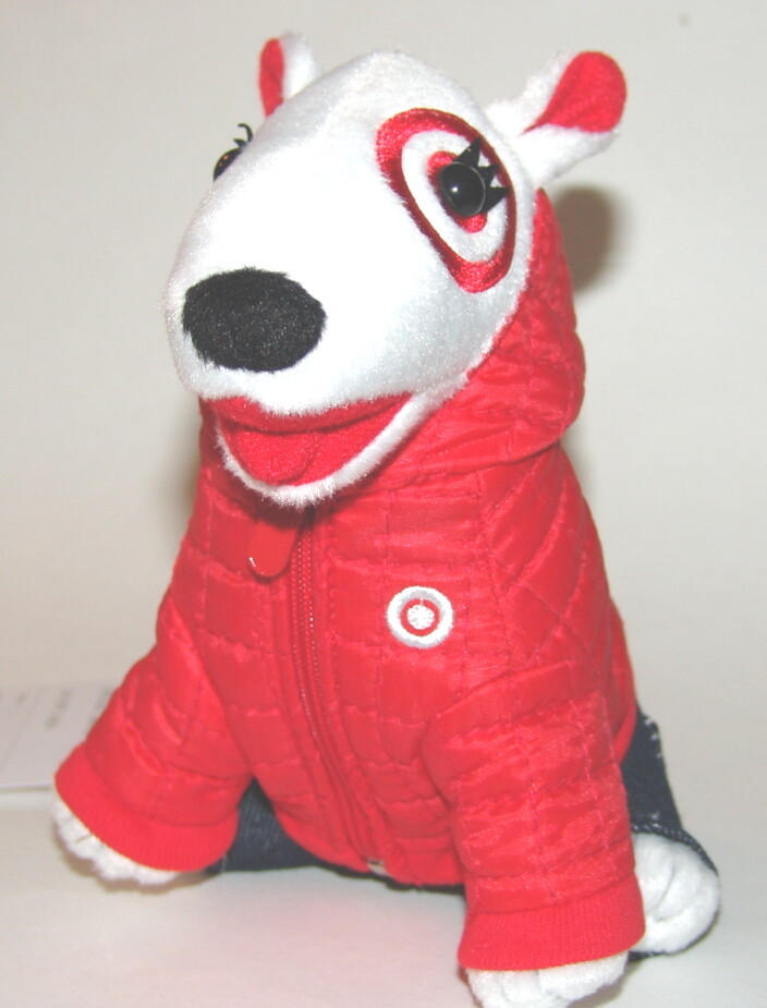 Target Dog Plush Red Puffer Coat Dog Stuffed Toy Bullseye - Very Rare ...