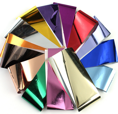 14pcs MIRROR EFFECT Nail Art Foil Stickers Starry Sky Wrap Adhesive Tip ...