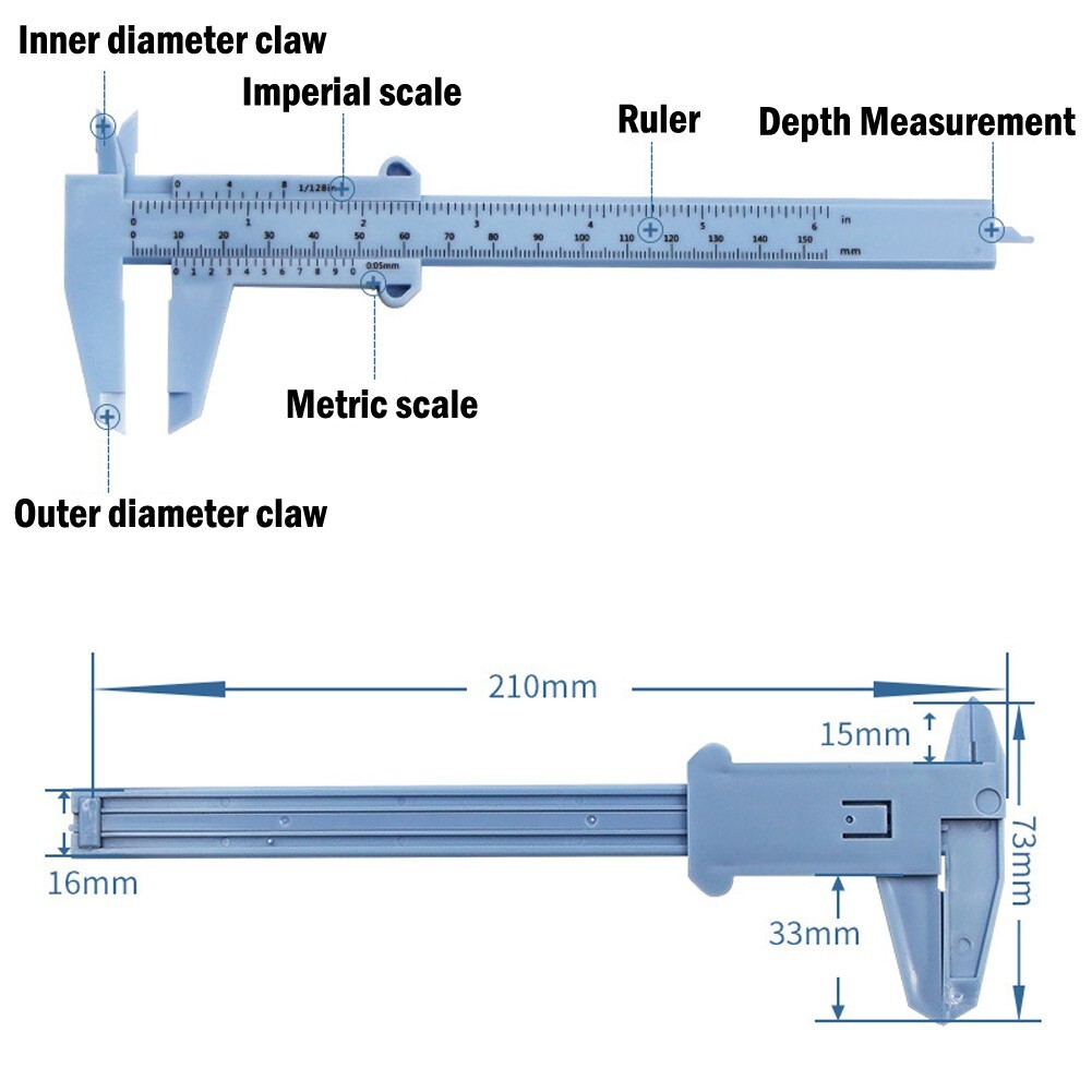 Double Rule Scale Vernier Calipers Accurate Measurement Tool for ...