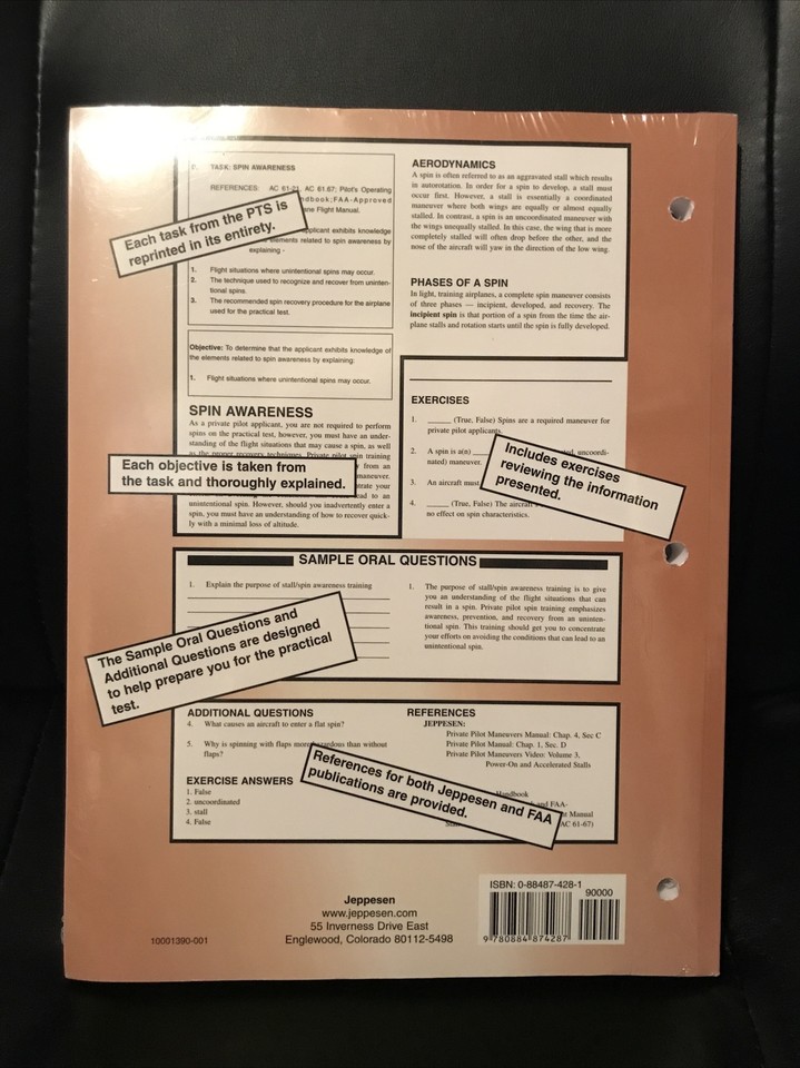 Private Pilot FAA Practical Test Study Guide by Jeppesen Paperback NEW ...