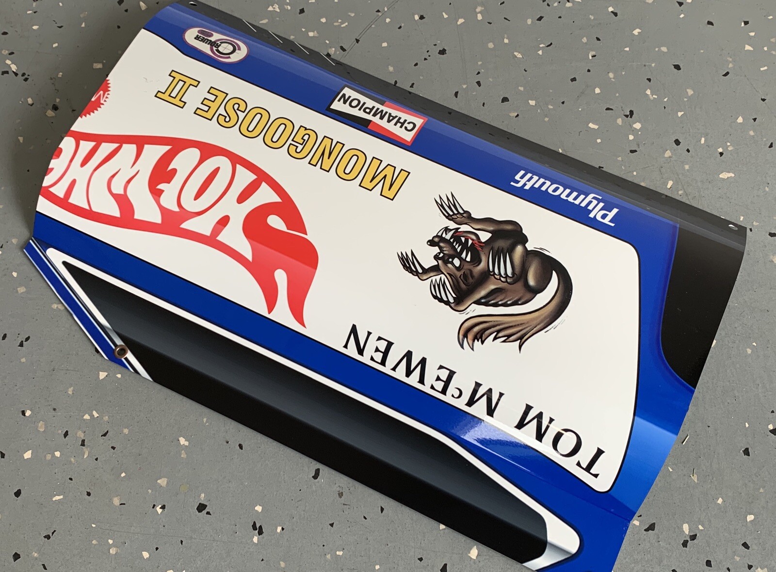 WOW!!!Curved Mongoose Plymouth Race Car DRAG RACING Door Style Sign ...