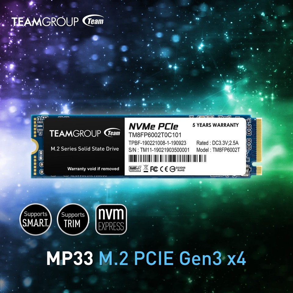 TEAMGROUP MP33 512GB SLC Cache 3DNAND TLC NVMe PCIe Gen3x4 M.2 2280 ...