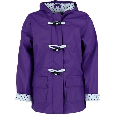I5 Apparel Womens Waxie Toggle Rain Slicker, Adult, Purple, L Rain ...