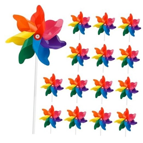 24 Pack Mixed Color Pinwheels, Toy Wind Spinners and 7 Colors Mixed 24 ...
