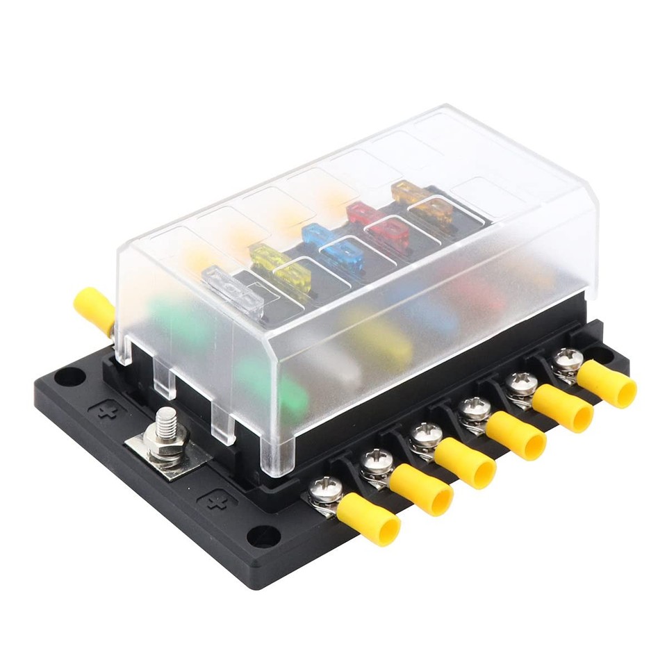 CENPEK 12 Way Fuse Block 12 Circuit Blade Fuse Box Holder Marine Boat ...