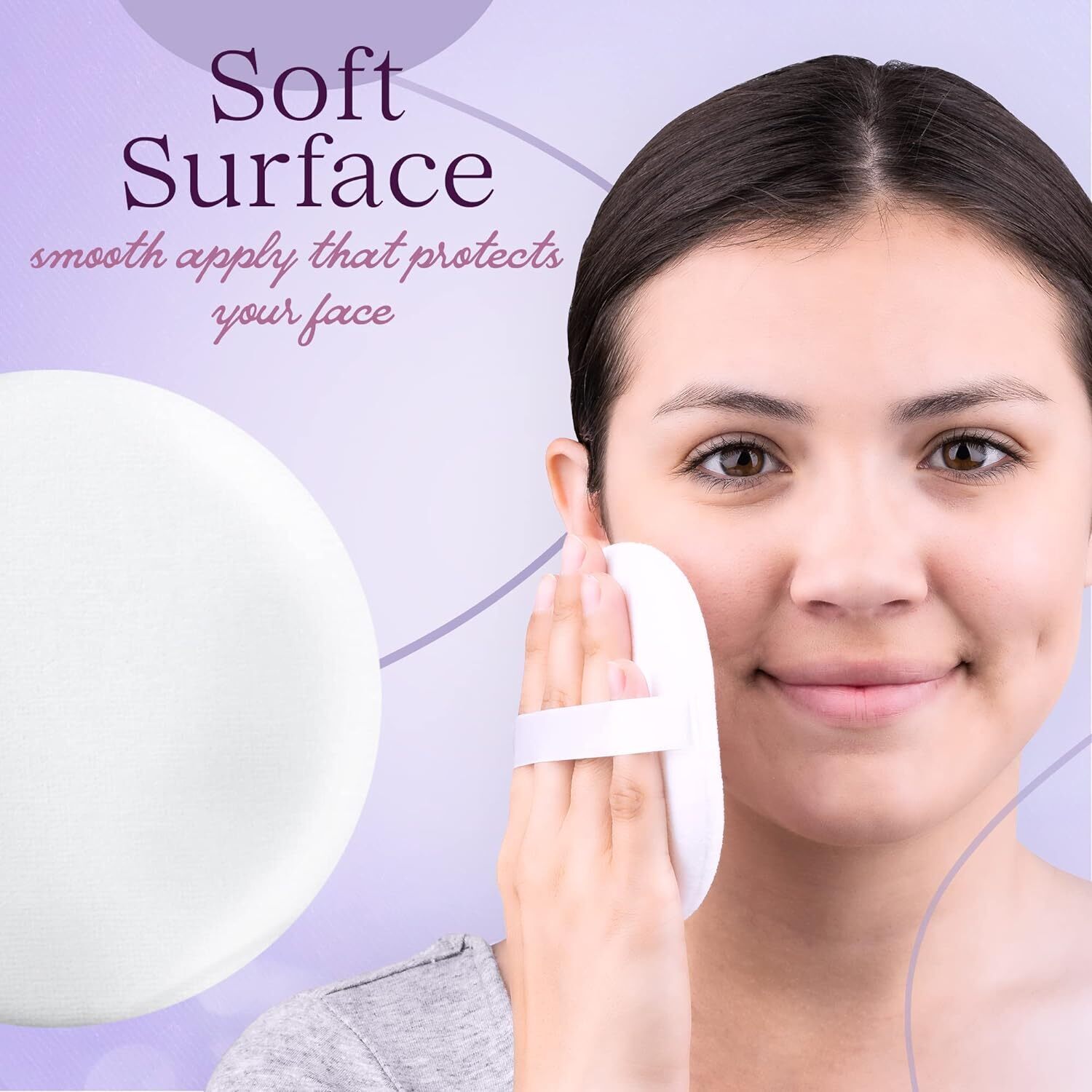 3x 4.5" Jumbo Extra Large Powder Puff 100% Pure Cotton Soft Fluffy ...