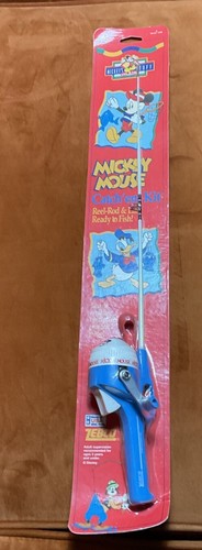 Vintage1996 Disney Mickey Mouse Fishing Pole Catch'Em Kit Rod Reel ...
