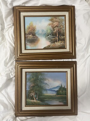 2 Acrylic Paintings Different Artists But Go Well Together Same Frames ...