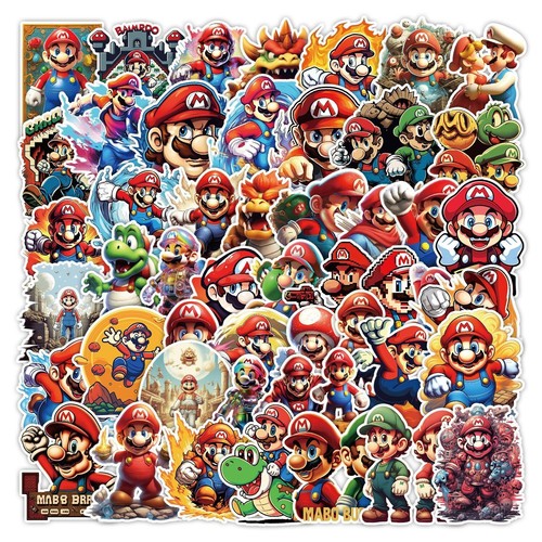 50pcs Waterproof Vinyl Stickers Nintendo Super Mario Luggage Phone ...