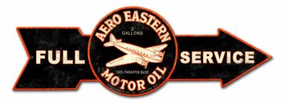FULL SERVICE AERO EASTERN MOTOR OIL ARROW 32" HEAVY DUTY USA MADE METAL ...