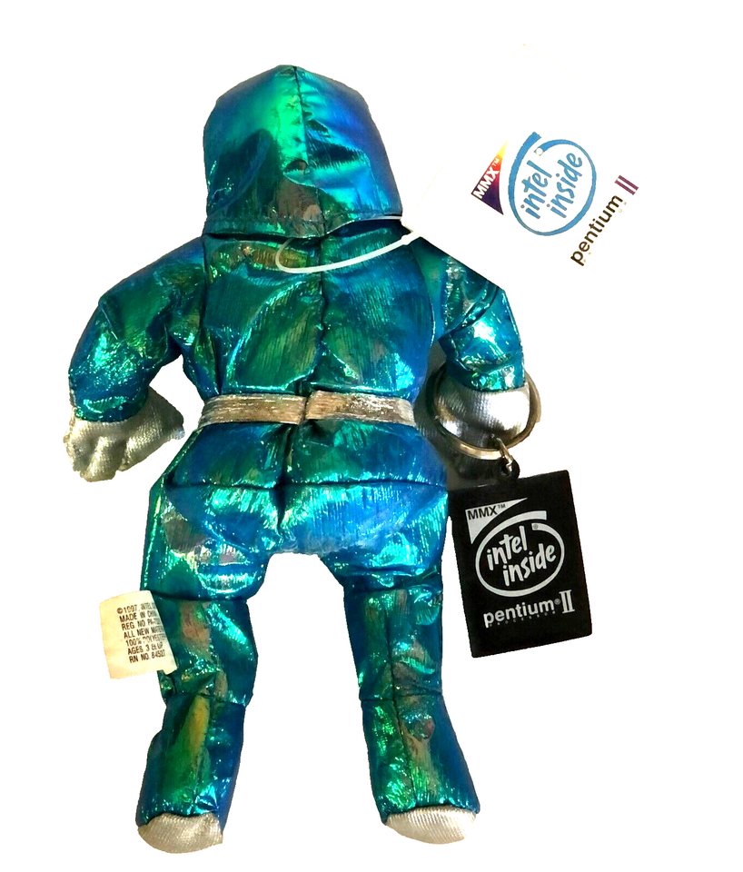 1997 Intel BunnyPeople Plush Doll w Key Ring Blue Astronaut Computer ...