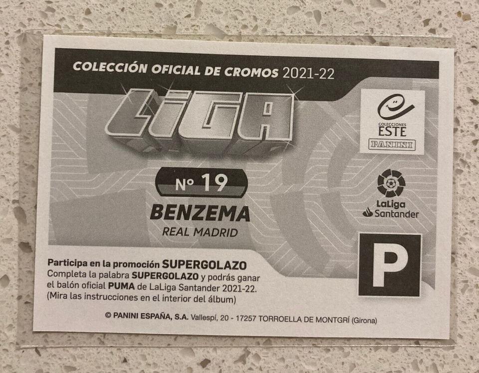 2021-22 Panini Sticker La Liga Karim Benema Real Madrid #19 | eBay