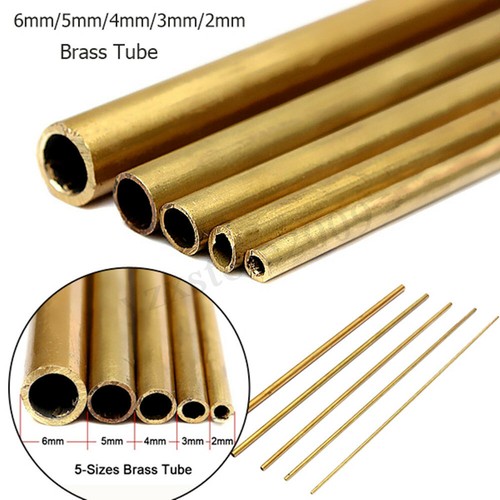 Messing Rohr Rundrohr Außendurchmesser 2mm - 6mm Länge 300mm Wandstärke ...