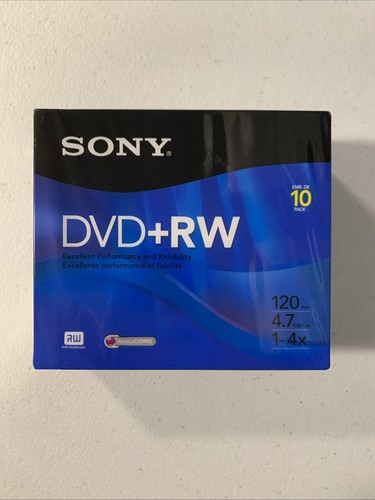 New Lot Of 2 10 Packs Sony DVD + RW Rewriteable DVD Discs 4.7GB 120 ...
