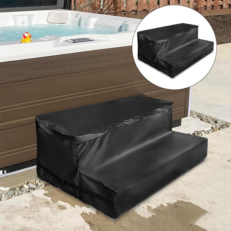 Spa Step Cover Dust Proof Rain Proof Snow Proof Black Oxford Cloth 93L ...