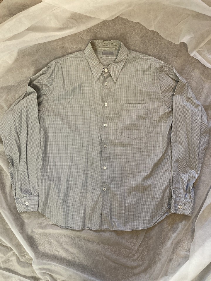 MARGARET HOWELL MENS BASIC SHIRT GRID CHECK/ TATTERSALL SIZE LARGE MADE ...