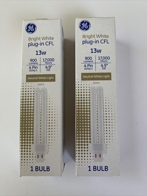 GE 13 Watt Bright White 4 Pin Light Plug-in CFL Bulb F13dbx/835 for ...