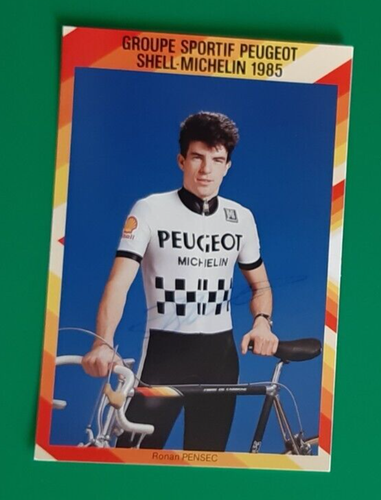CYCLISME carte cycliste RONAN PENSEC équipe PEUGEOT SHELL MICHELIN 1985 ...