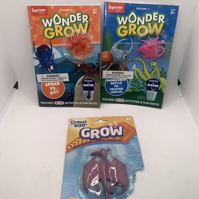 3 Magic Grow Mega Grow Dinosaur Creatures ~ Expands to 600% in Water | eBay
