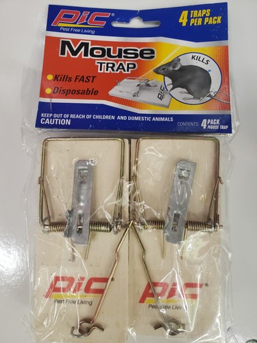 PIC Wood Mouse Traps Disposable Rodent Control Spring Style | eBay