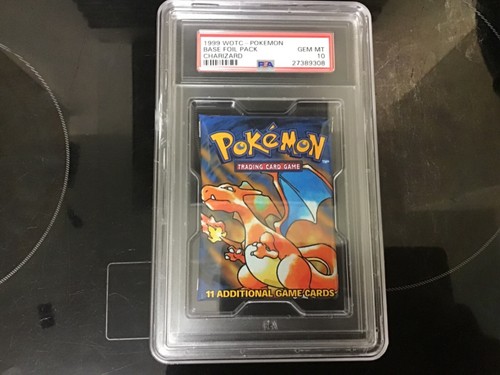 Pokemon 1999 Base Set Booster Pack Charizard PSA 10-THICK FONT (case ...