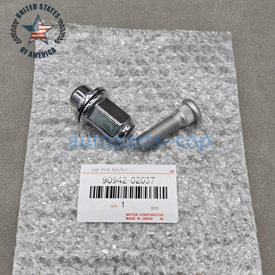 OEM 90942-01058 Wheel Lug Stud Hub 12x1.5 + Lug Nut Chrome Fits Lexus ...