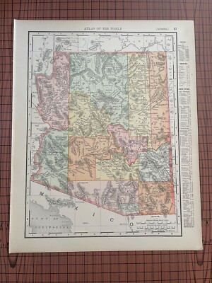 Pre-1900 - Map Of Arizona