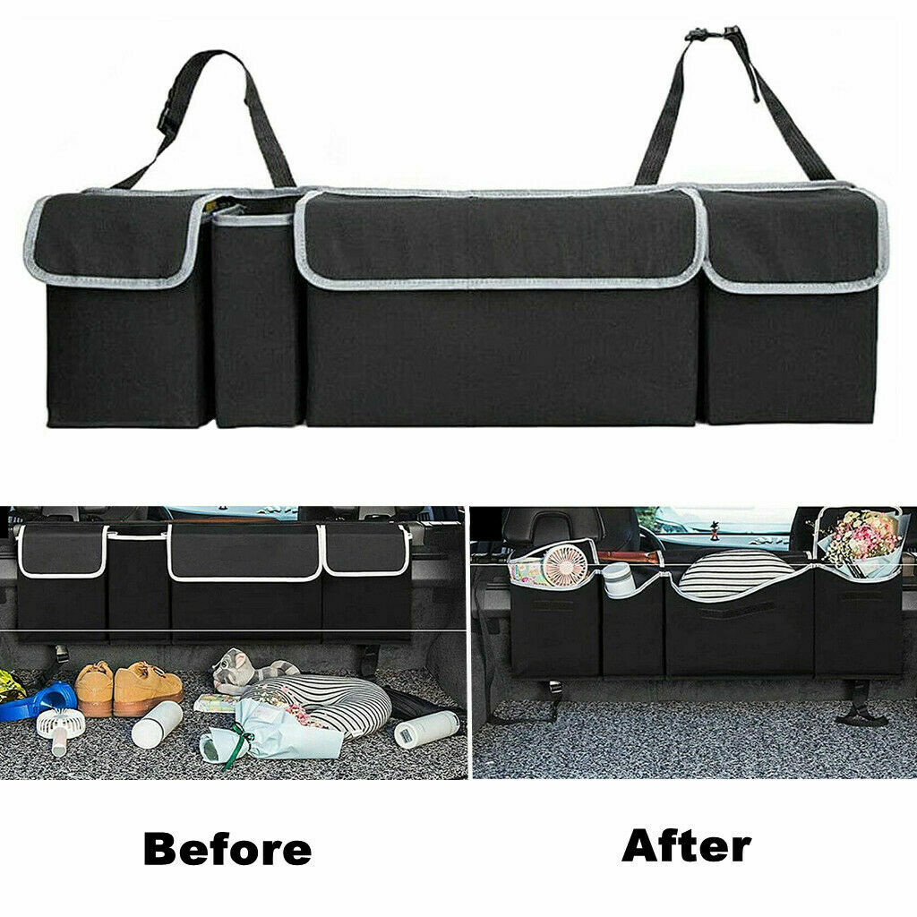 Black Large Car Boot Organiser Tidy Back Seat Storage Bag Hanging ...
