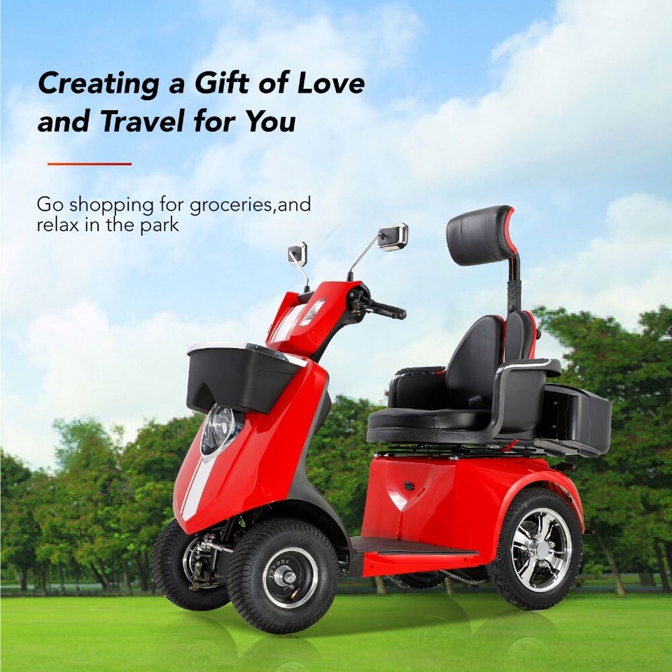 800W 4-Wheels Travel Mobility Scooter 60V 20AH battery Motor for Adult ...