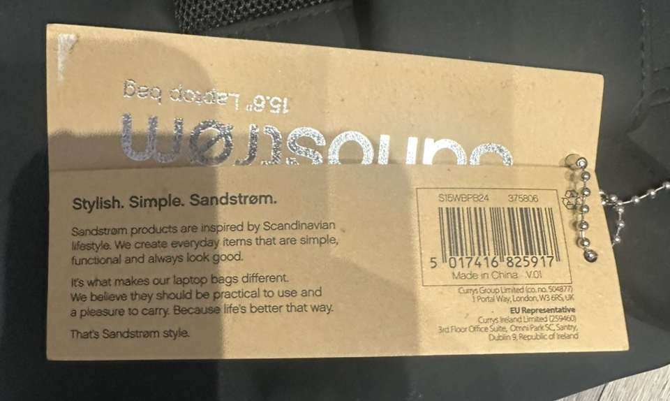 Sandstrom 15.6 Inch Laptop Backpack. New with Tags. Black. | eBay UK