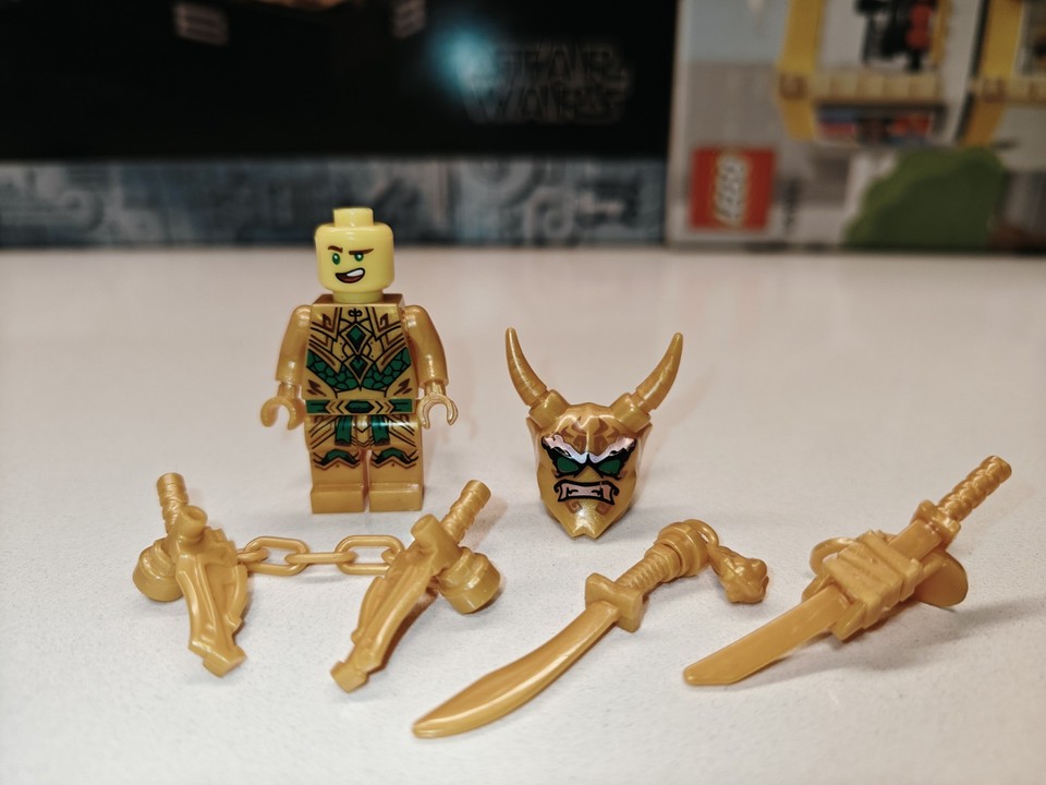NEW Ninjago Golden Oni Lloyd Oni Mask Custom Lego Minifigure Golden ...