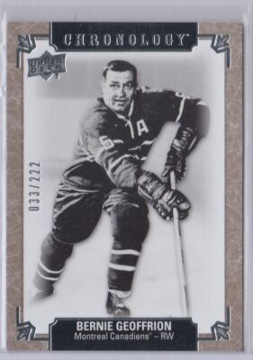 2018-19 UD Chronology Bernard Boom Boom Geoffrion Base Card /222 ...