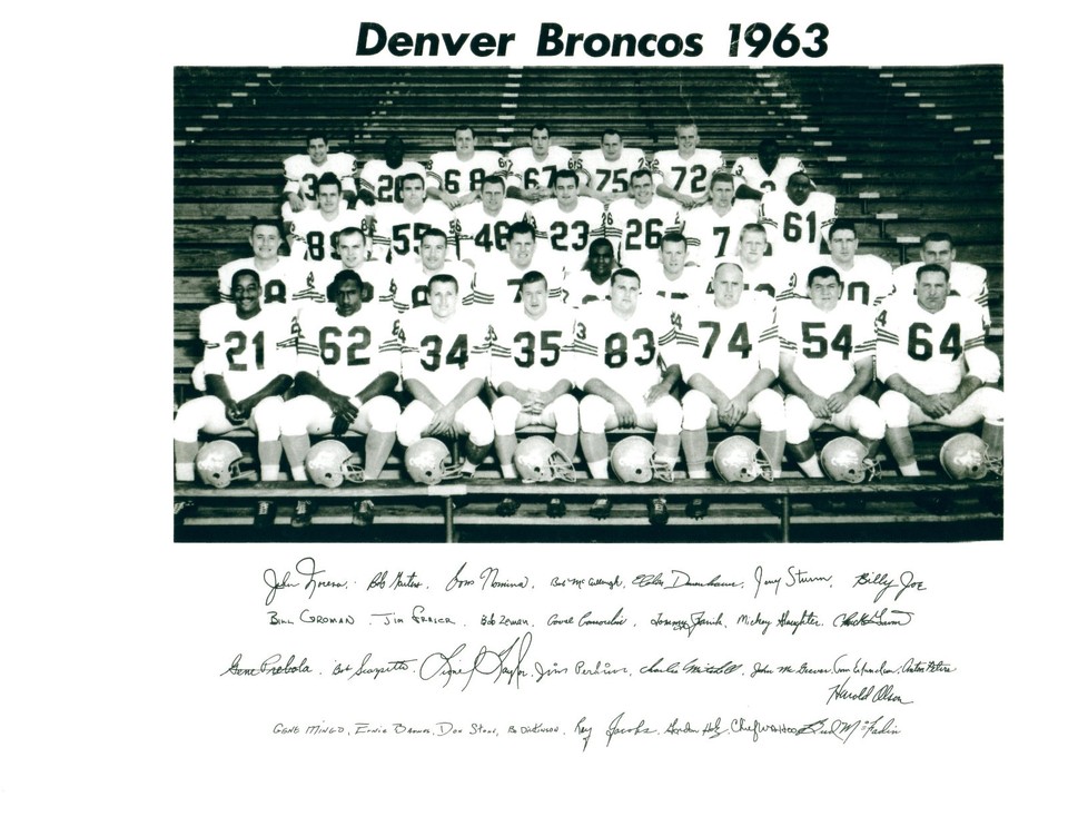 DENVER BRONCOS 8X10 TEAM PHOTOS LOT SET OF 4 1960 1963 1964 1968 ...
