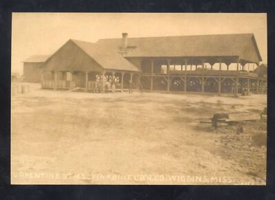 REAL PHOTO WIGGINS MISSISSIPPI FINKVINE TURPENTINE MILL MS. POSTCARD ...