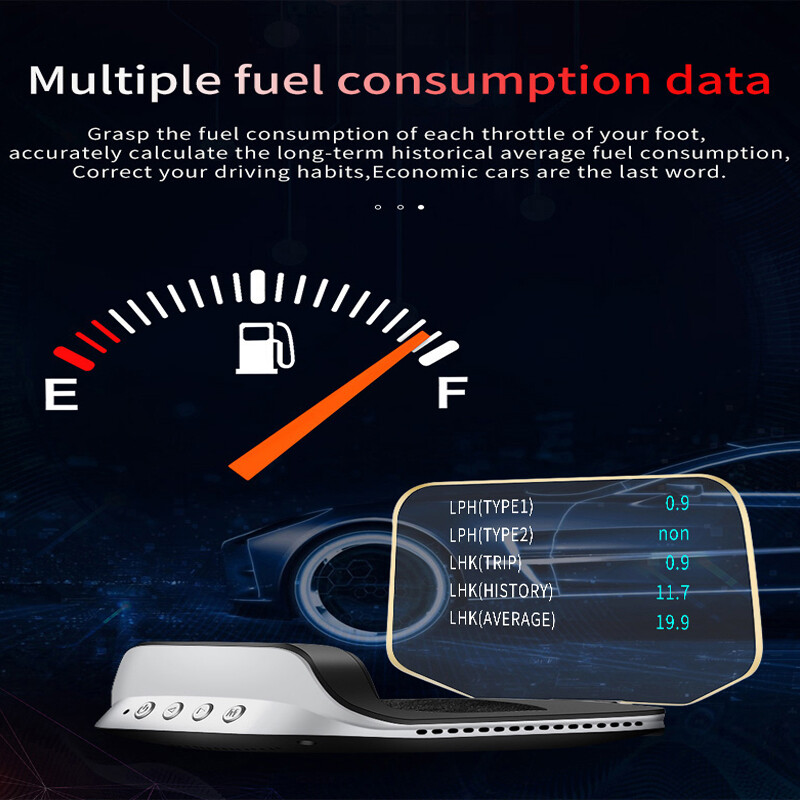 1 Set HUD Head-up Display Digital Speed Windshield Projector Overspeed ...